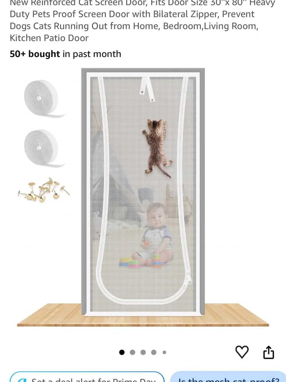 Amazon | Other | Amazon White Magnetic Pet Screen Door With Zipper ...